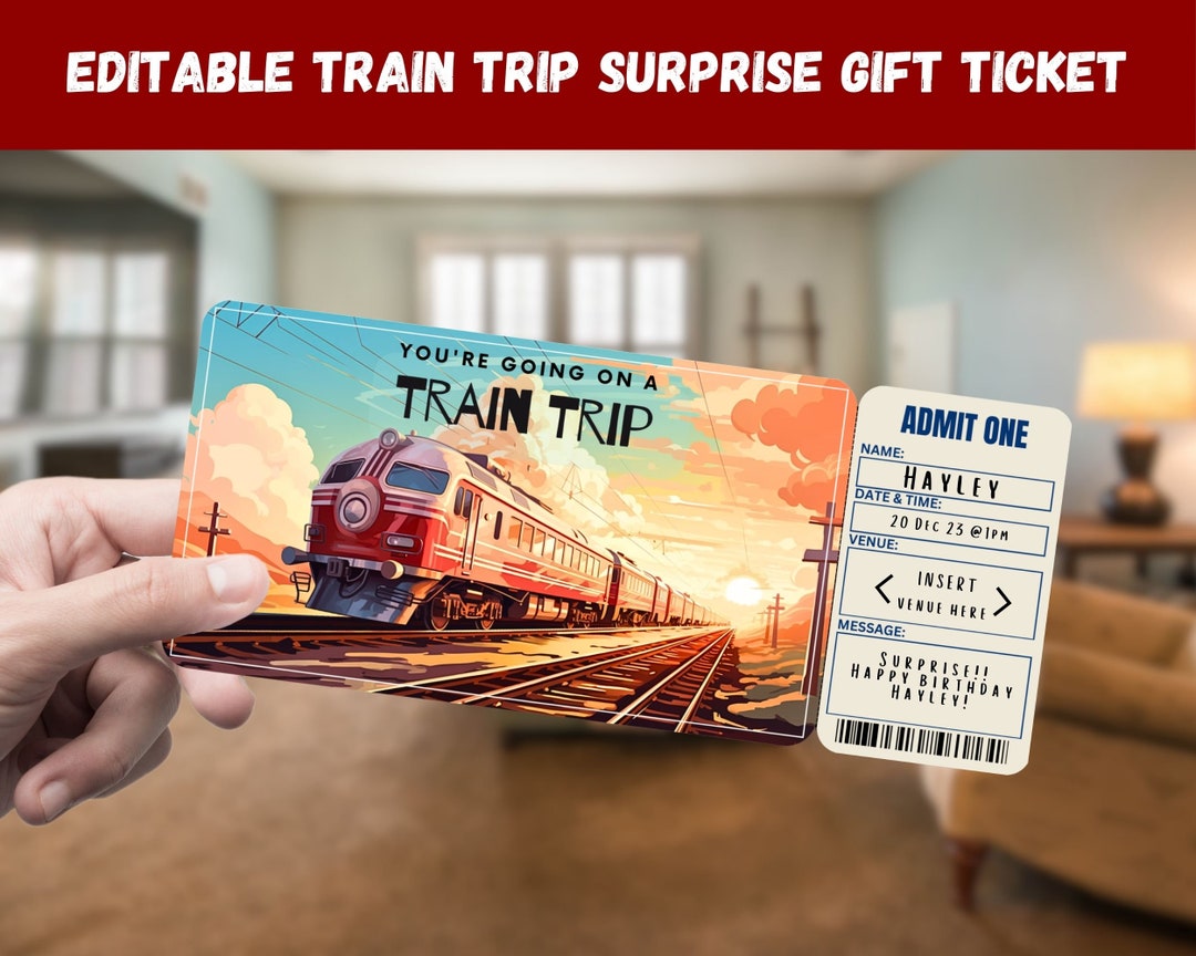 Train Trip Surprise Gift Ticket - You’re Going on A TRAIN TRIP ...