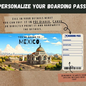 Mexico Trip Surprise Gift Ticket You're Going to MEXICO Printable ...