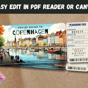 Copenhagen, Denmark Trip Surprise Gift Ticket - You're Going to ...