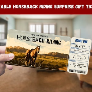 Horseback Riding Surprise Gift Ticket - You're Going HORSEBACK RIDING ...