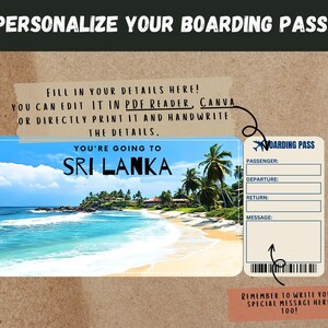 Sri Lanka Trip Surprise Gift Ticket - You're Going to SRI LANKA ...