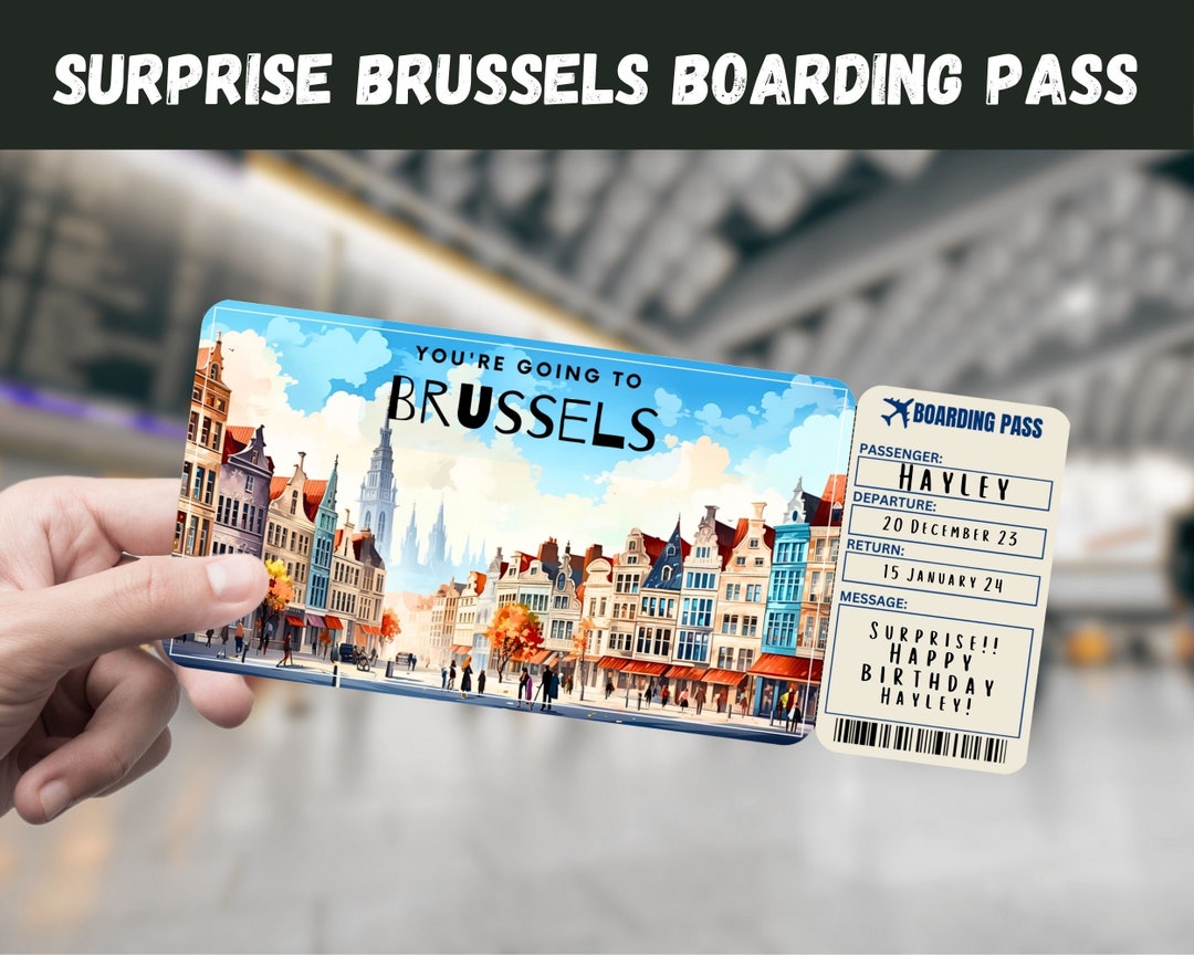 Brussels, Belgium Trip Surprise Gift Ticket - You're Going to BRUSSELS ...