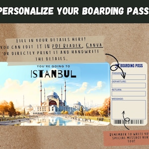 Istanbul, Turkey Trip Surprise Gift Ticket - You're Going to ISTANBUL ...