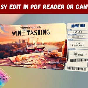 Wine Tasting Surprise Gift Ticket - You're Going WINE TASTING ...