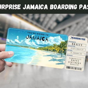 Jamaica Trip Surprise Ticket: Editable Boarding Pass (digital Download ...