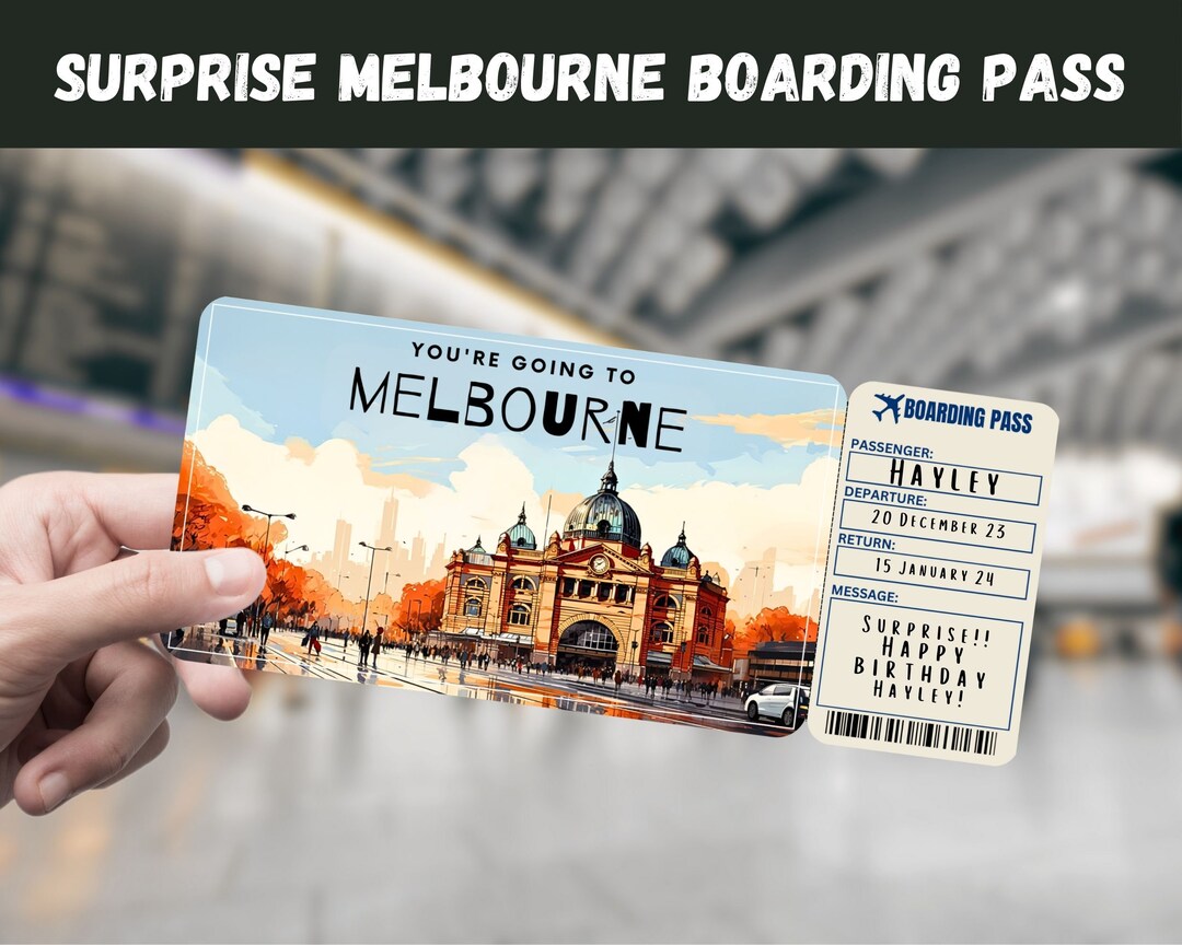 Melbourne, Australia Trip Surprise Gift Ticket - You're Going to ...
