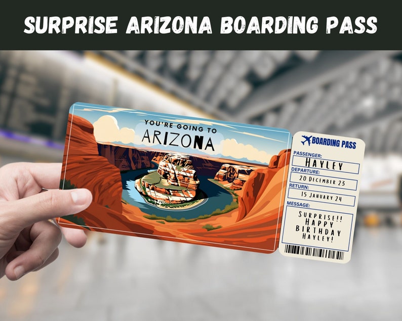 Arizona USA Trip Surprise Gift Ticket You're Going to - Etsy