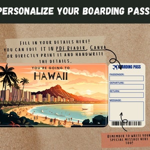 Hawaii USA Trip Surprise Gift Ticket - You're Going to HAWAII ...