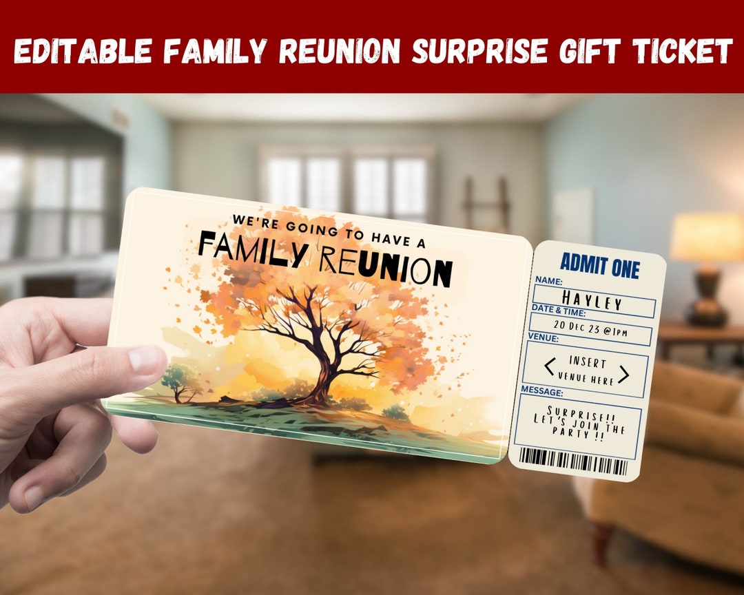 Family Reunion Surprise Gift Ticket - Join Us for a FAMILY REUNION ...