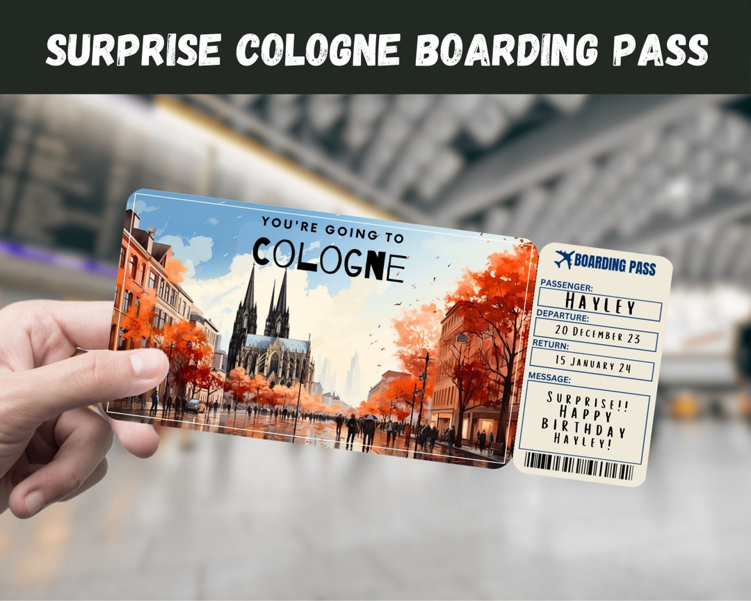 Cologne, Germany Trip Surprise Gift Ticket - You're Going to COLOGNE ...