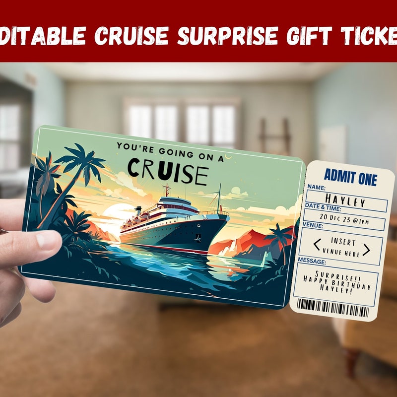Cruise Ticket Invite - Etsy