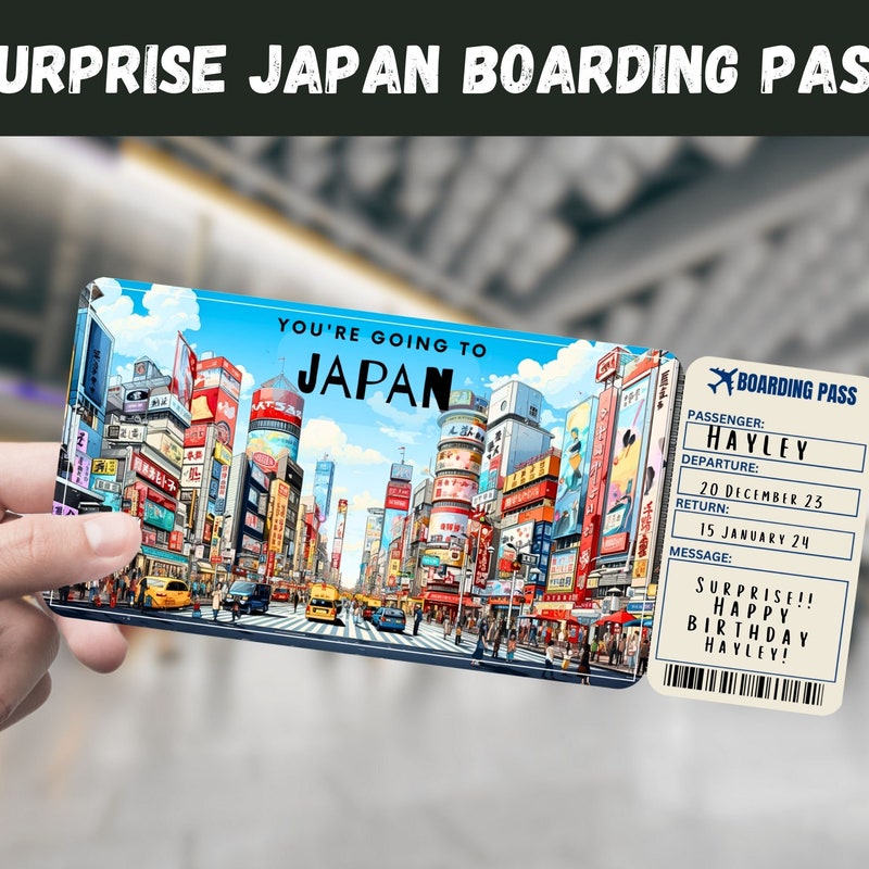 Japan Ticket for Birthday - Etsy