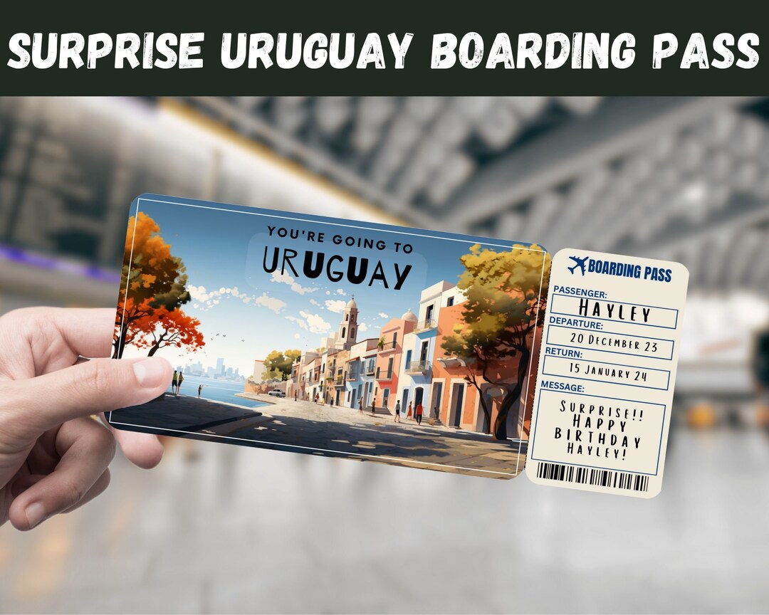 Uruguay Trip Surprise Gift Ticket You're Going to - Etsy UK