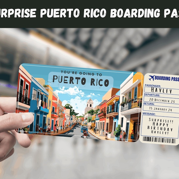 Puerto Rico Boarding Pass Voucher - Etsy