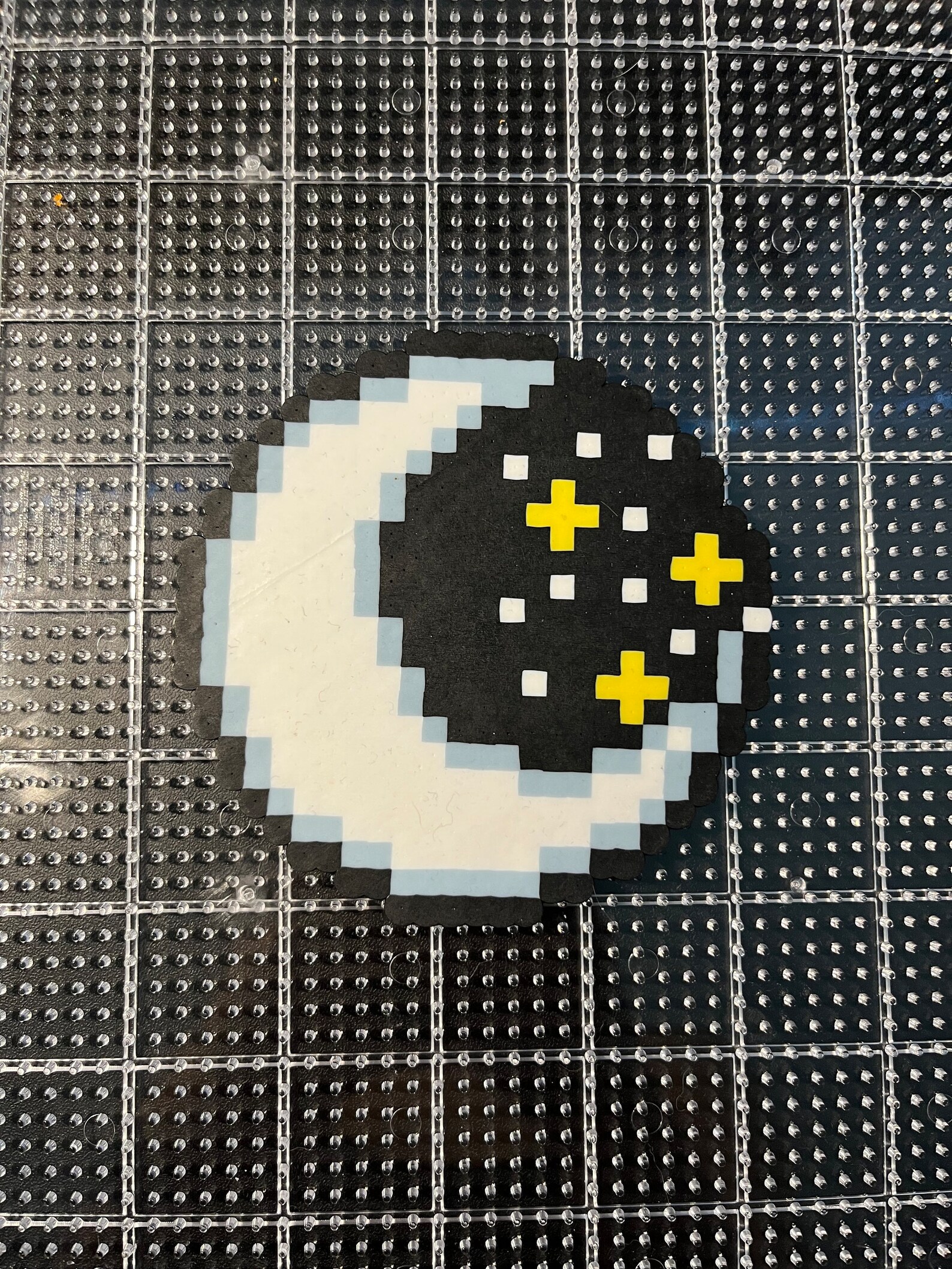 Moon and Stars Pixel Art Perler Bead Art Piece - Etsy