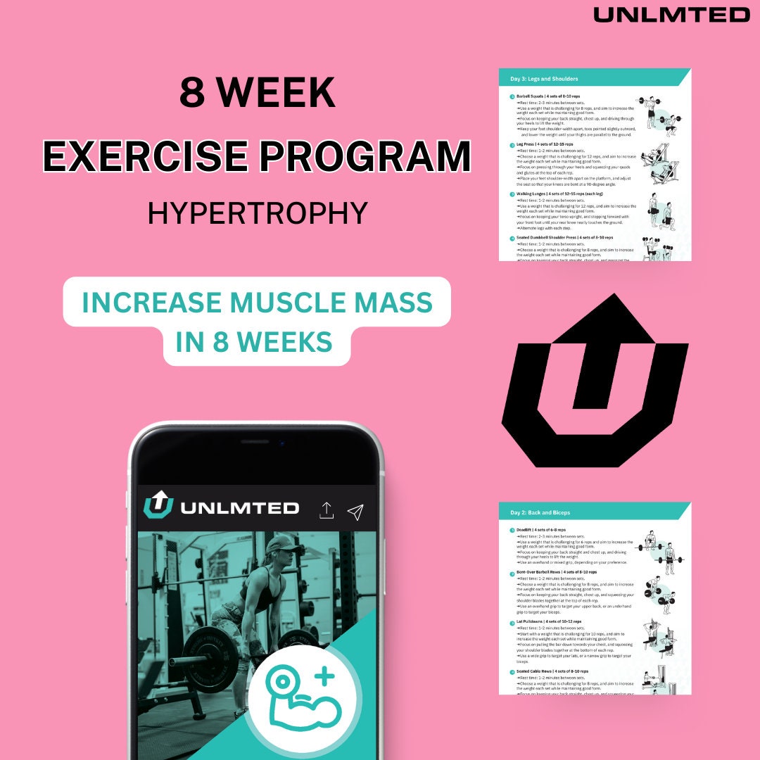 8-week Total Body Transformation Exercise Program Hypertrophy Instant ...