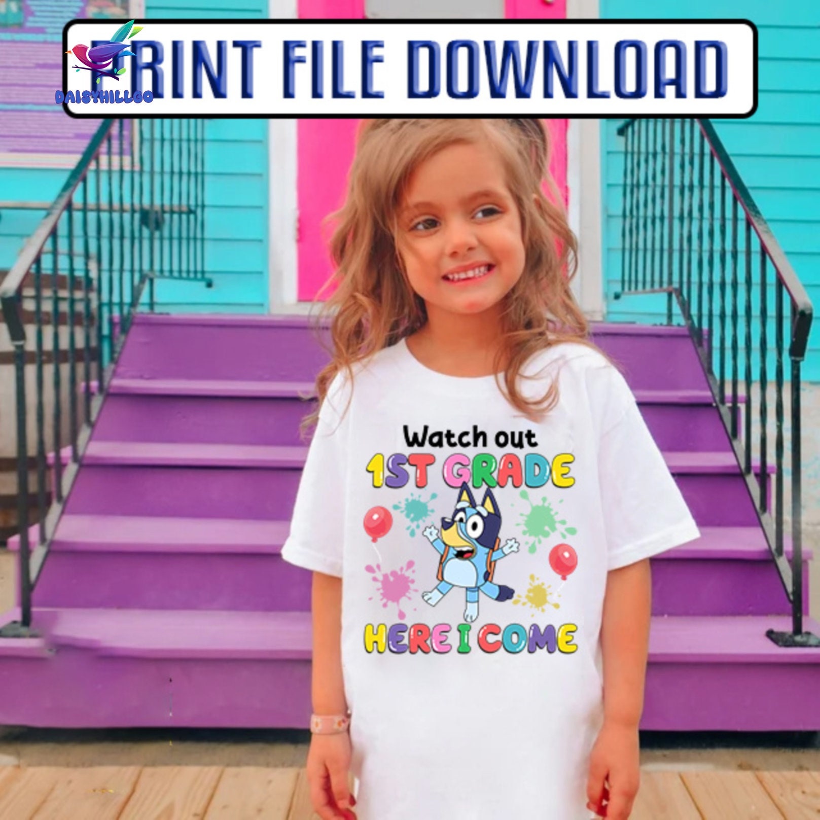 Bluey Back to School Png Bluey First Day of School Png Bluey - Etsy