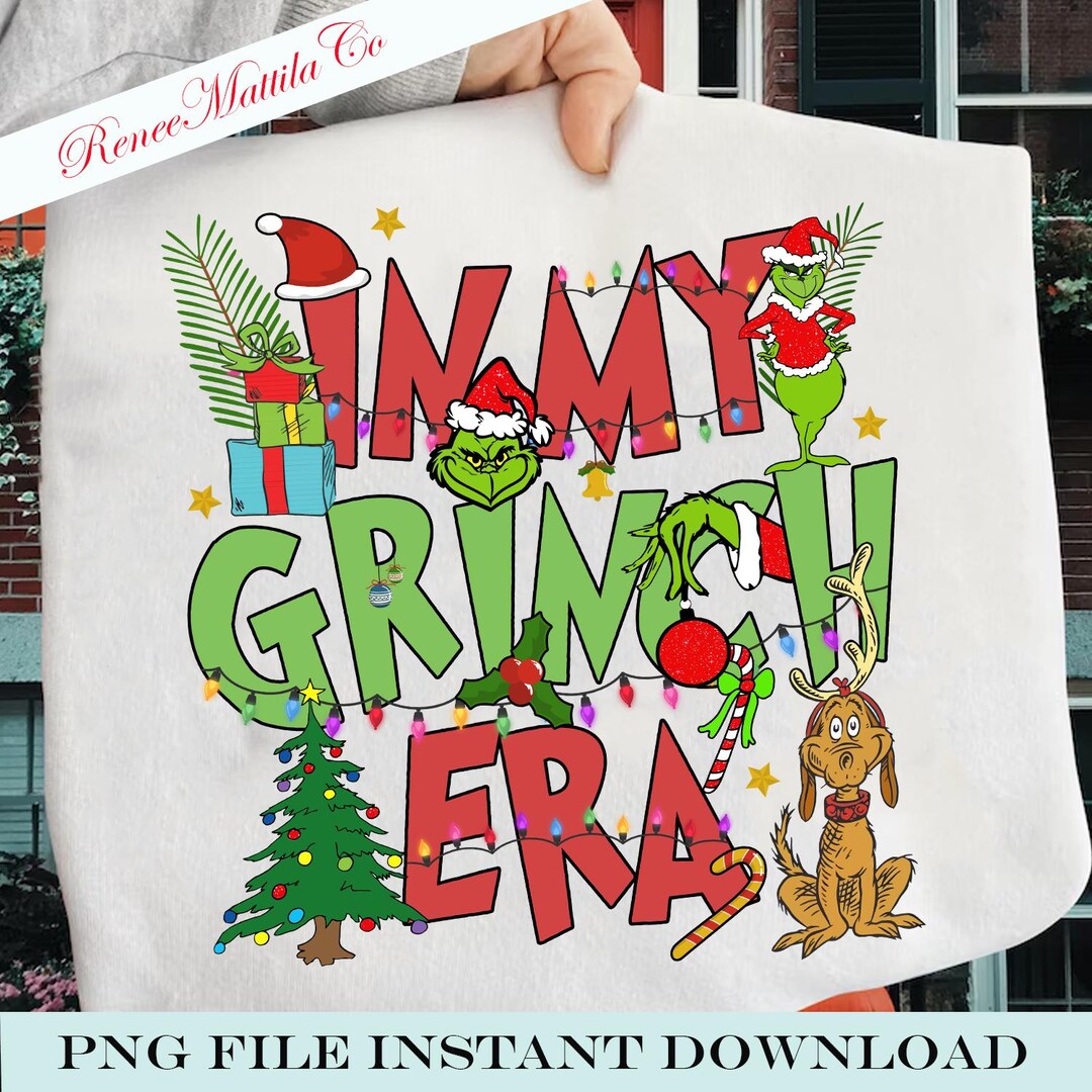 In My Grinchy Era Png, Christmas Movie Png, Retro Christmas Png, Merry ...