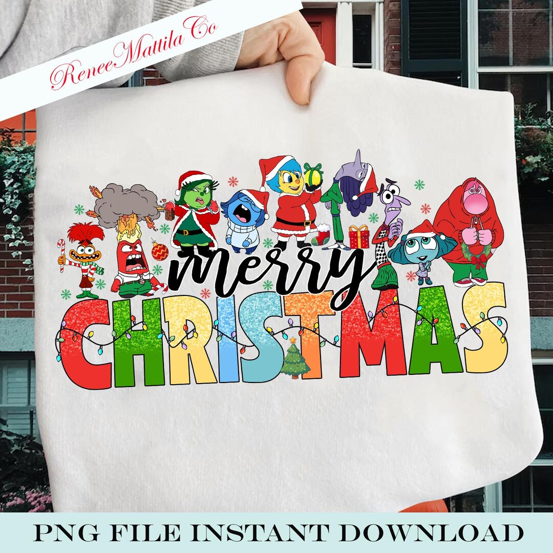 Merry Christmas Inside Out Png, Merry Christmas PNG, Cartoon Emotions ...