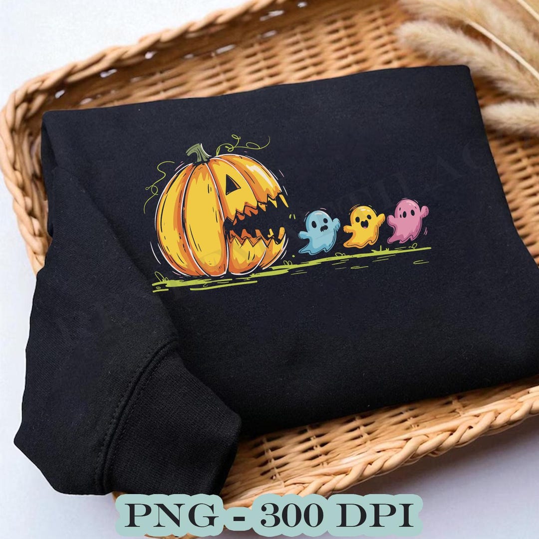 Spooky Season Halloween Png, Pumpkin Pacman, Ghost Pumpkin, Spooky ...
