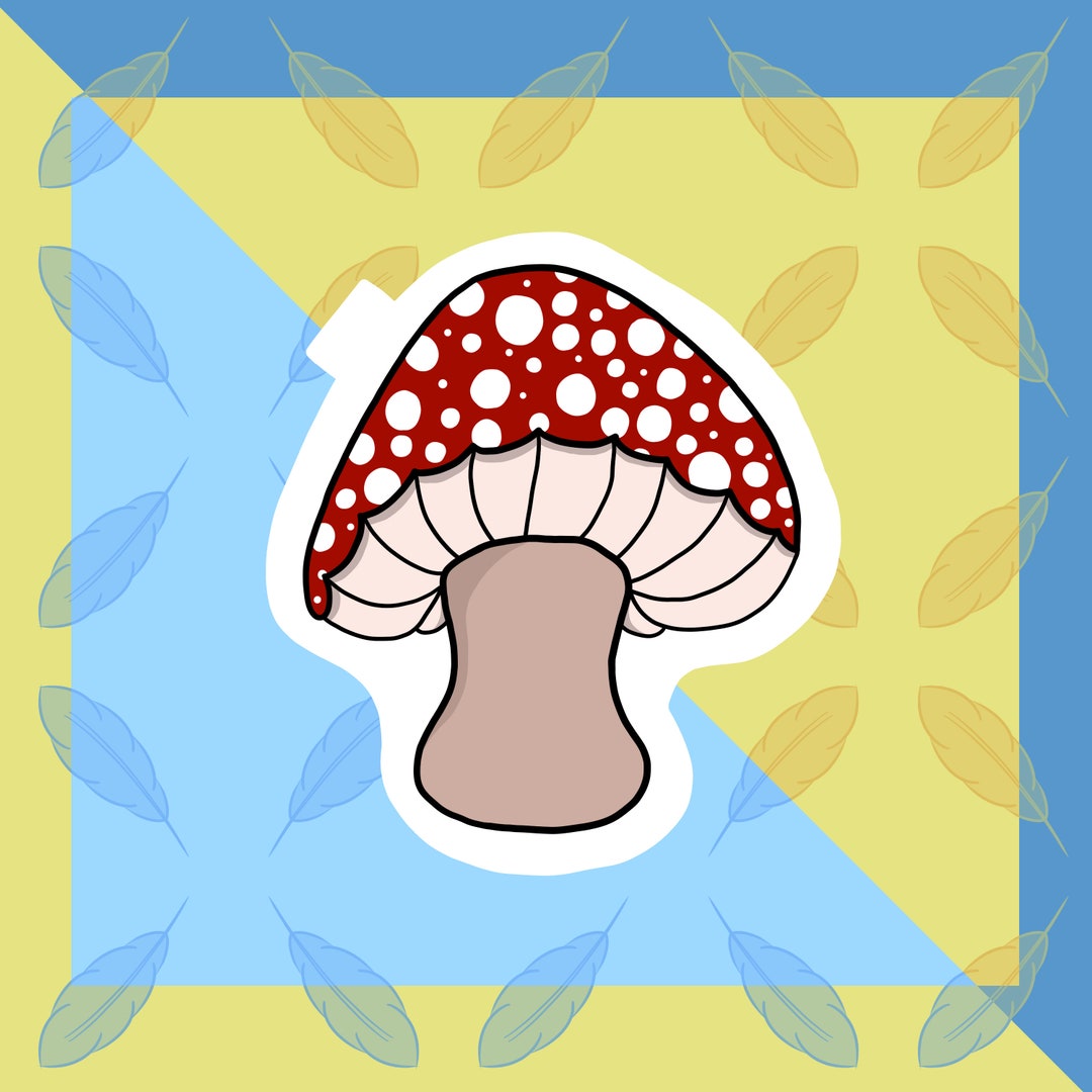 Toadstool Sticker Easy Peel Nature Sticker - Etsy