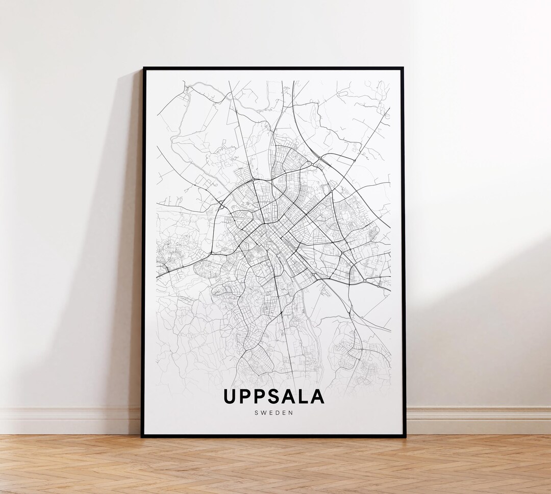 Uppsala Map Print, Uppsala City Map Poster, Street Map Art, Modern Wall ...
