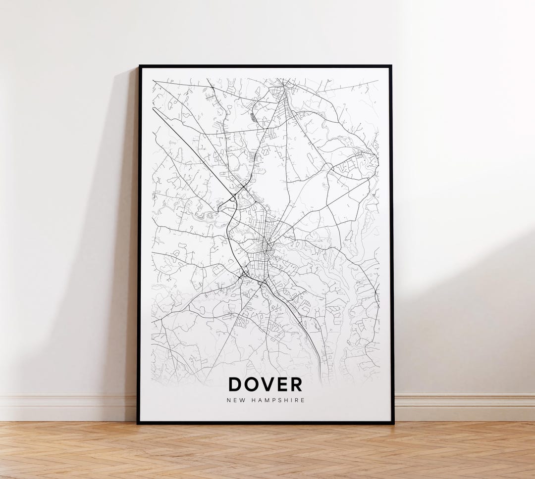 Dover City Map Print, Dover Street Map Poster, New Hampshire Map Art ...