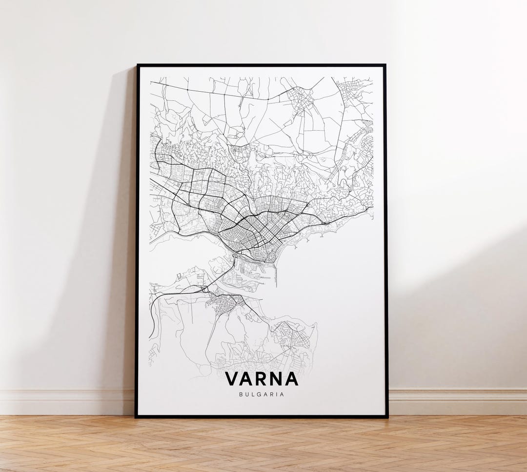 Varna Map Print, Varna City Map Poster, Street Map Art, Modern Wall ...