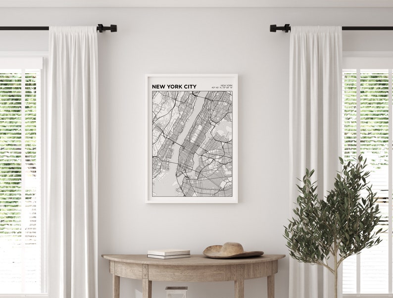 New York Street Map Art, New York City Map, NYC Love, US Cities, Large ...