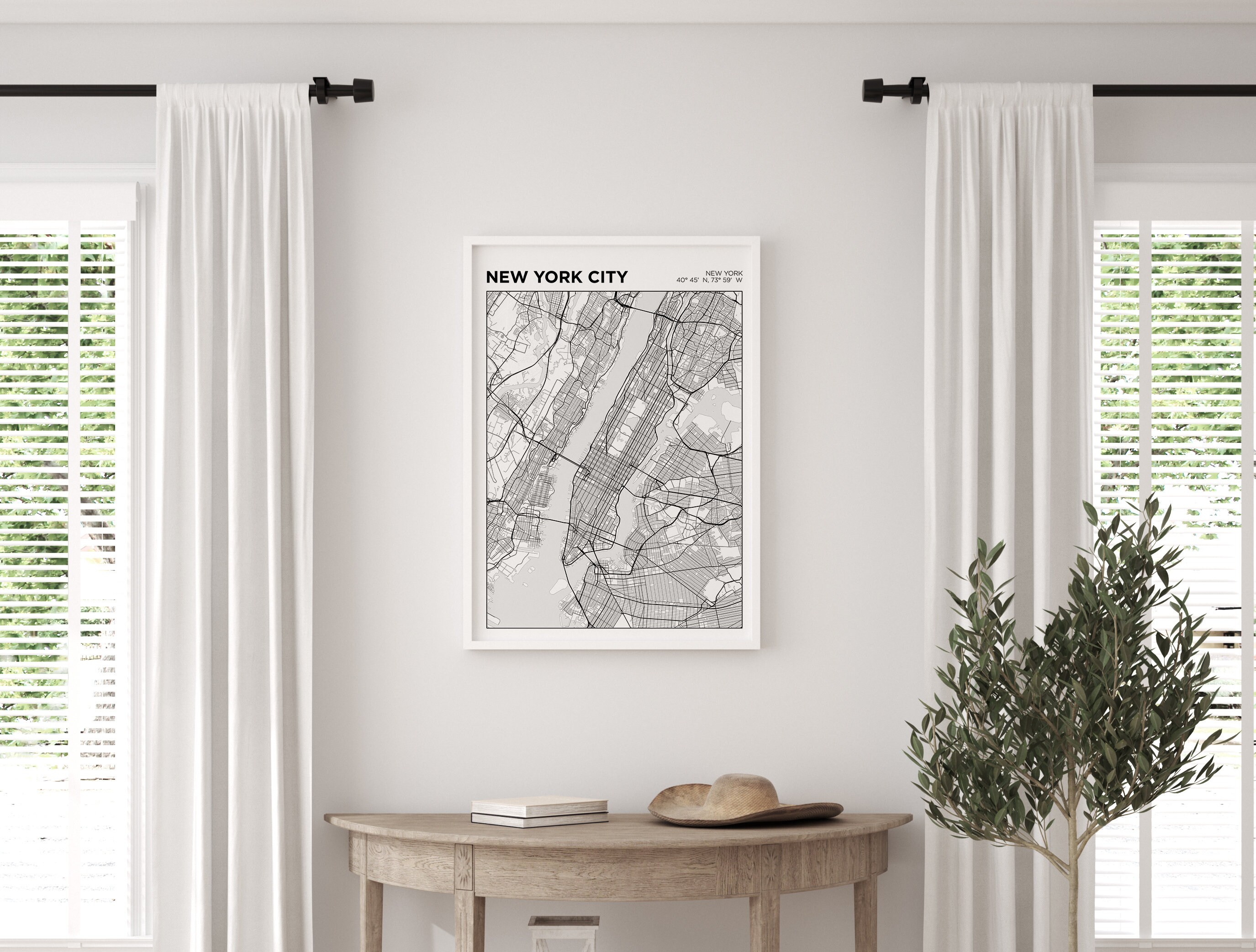 New York Street Map Art, New York City Map, NYC Love, US Cities, Large ...
