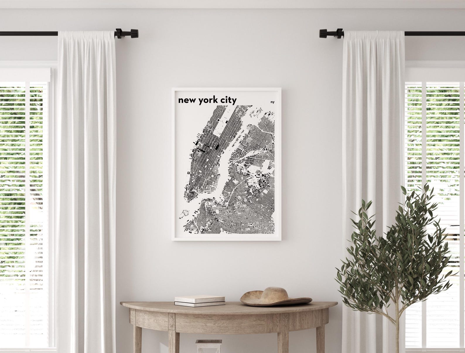 New York City Map, New York City Map Print, Minimalist City Map Wall ...