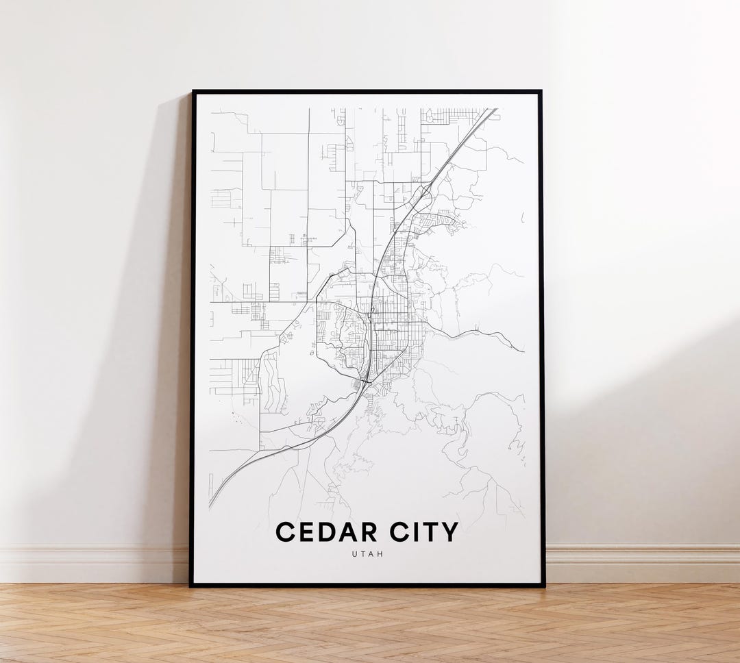 Cedar City Map Print, Cedar City Street Map Poster, Utah Map Art ...