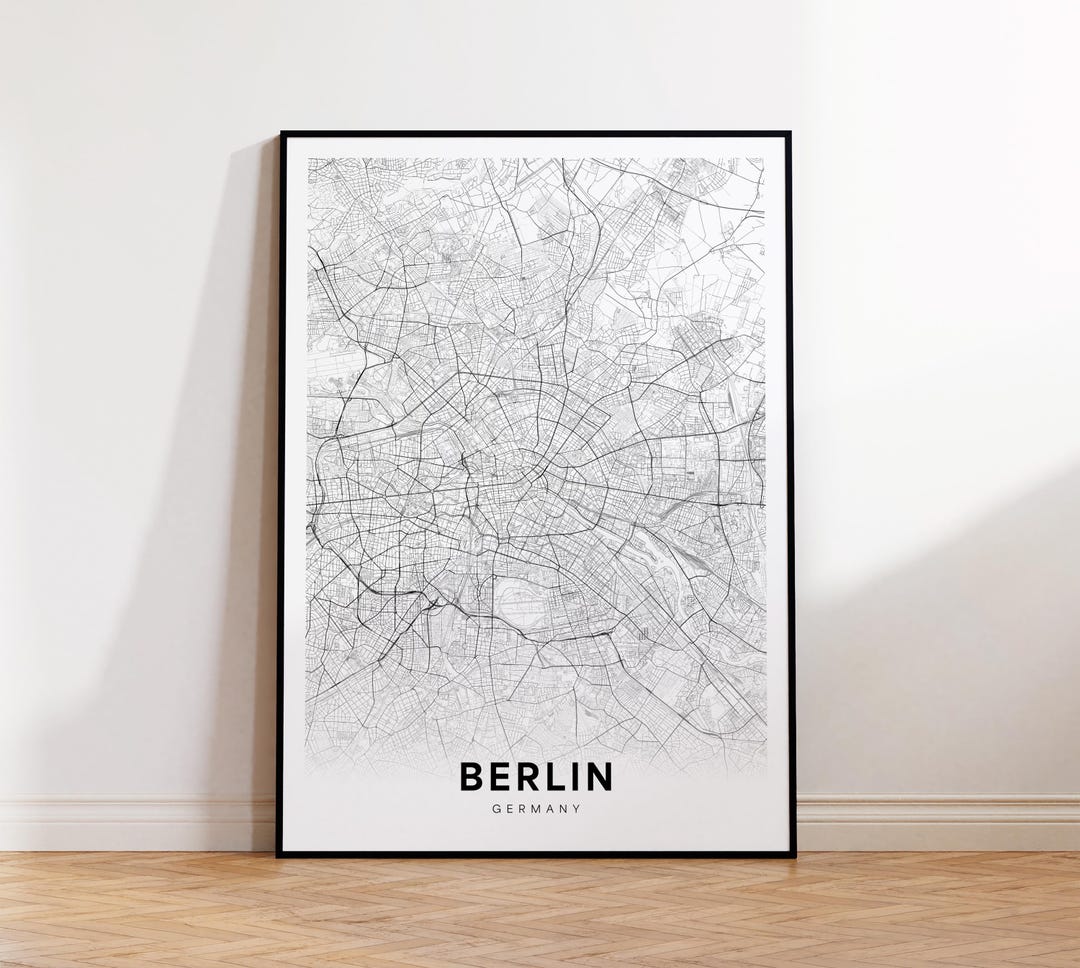 Berlin City Map Printable Wall Art, Minimalist Berlin Map Poster, Germany Travel Decor, Modern ...