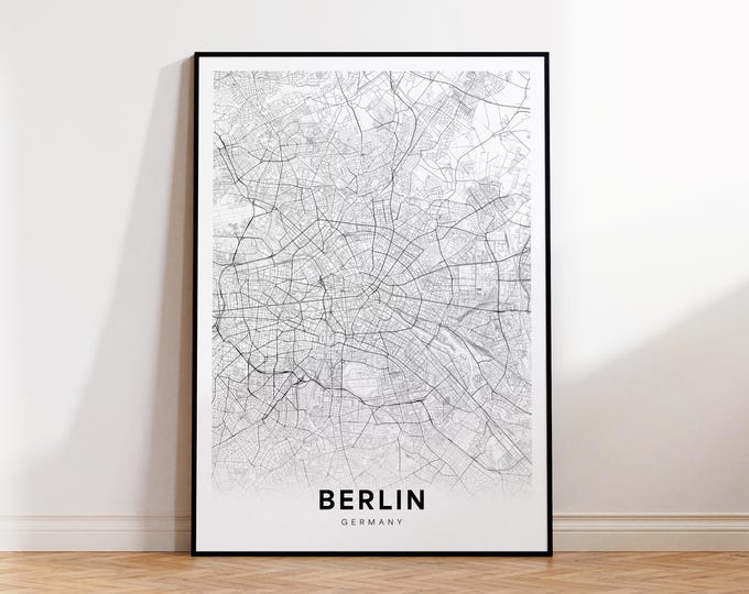 Berlin City Map Printable, Street Map Art, Berlin Map Print, City Map ...