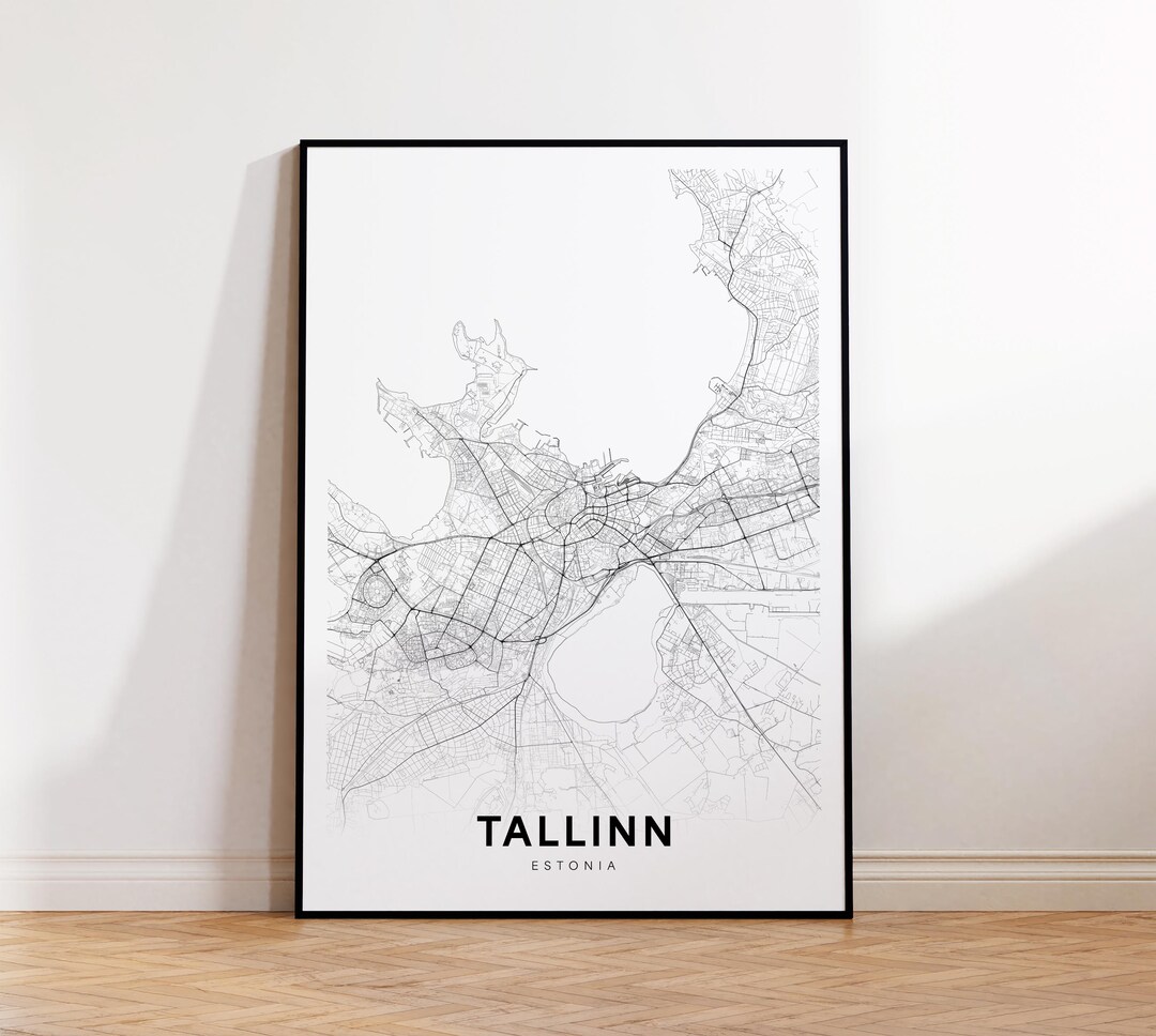 Tallinn City Map, Tallinn Map Print, Tallinn Estonia Minimalist Map ...