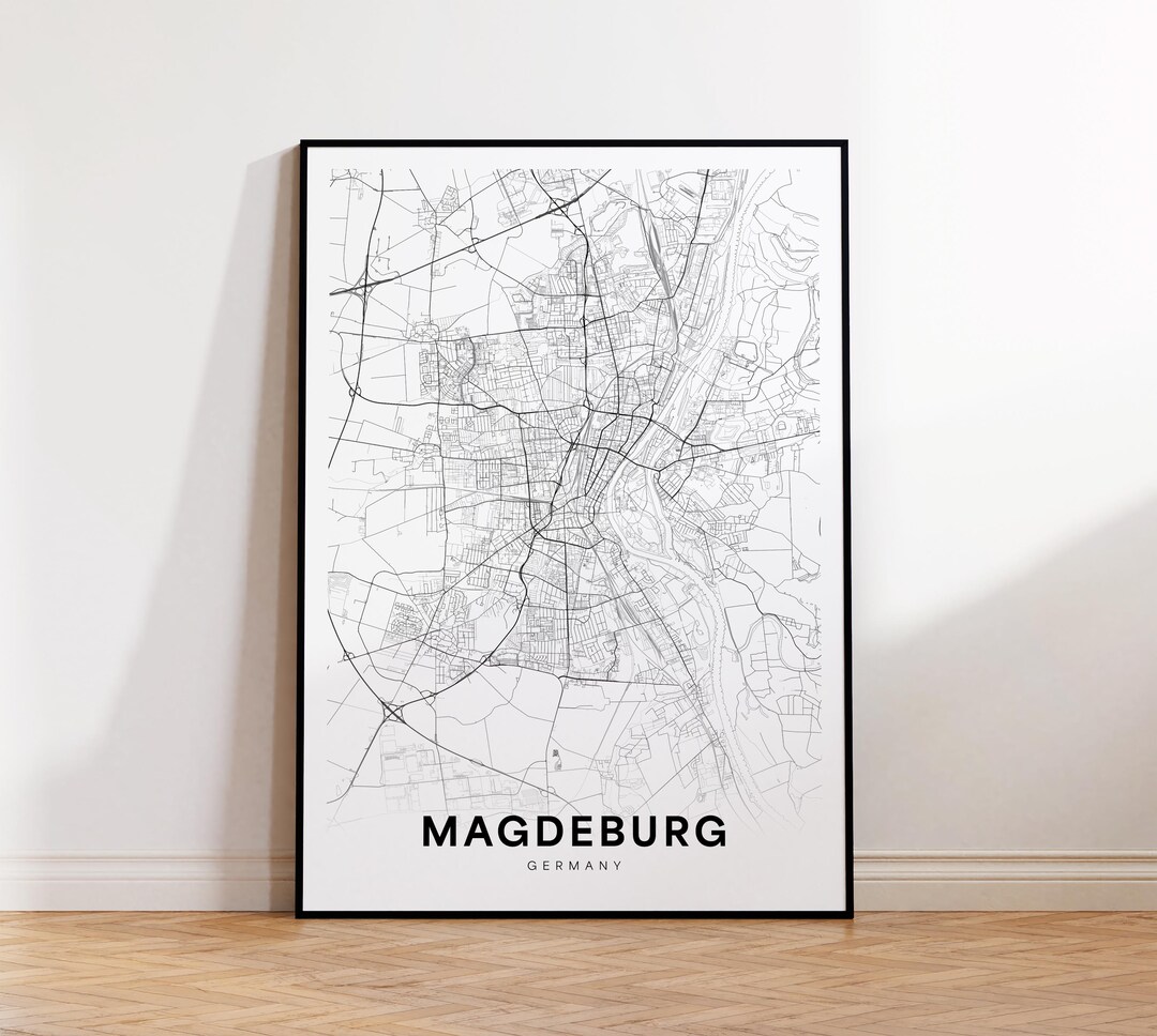 Magdeburg City Map Printable Wall Art, Minimalist Magdeburg Map Poster ...