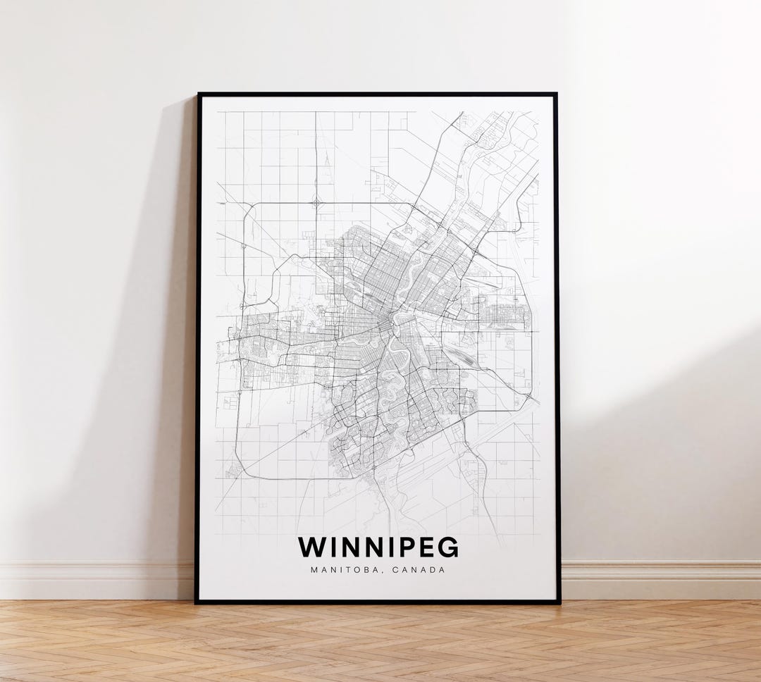 Greater Winnipeg Area Map, Winnipeg Street Map Poster, Manitoba Map ...