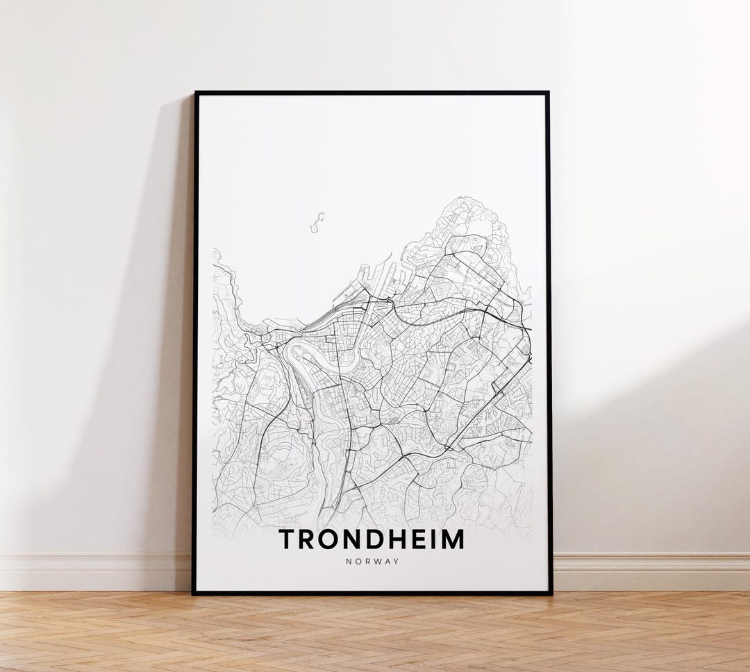 Trondheim Map Print, Trondheim City Map Poster, Street Map Art, Modern ...