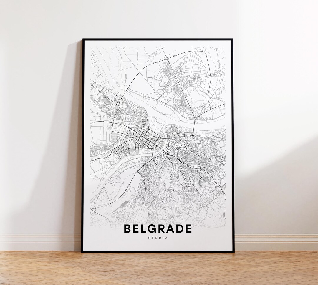 Belgrade City Map, Belgrade Street Map, Belgrade Serbia Modern Map ...
