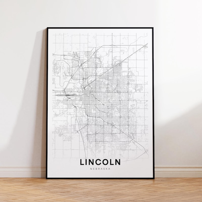 Lincoln Map Nebraska - Etsy