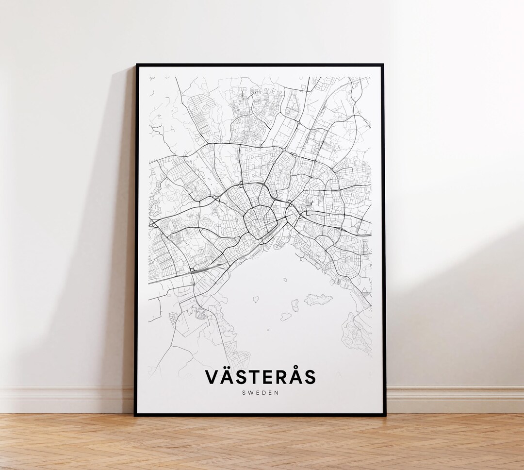 Västerås Map Print, Vasteras City Map Poster, Street Map Art, Modern ...