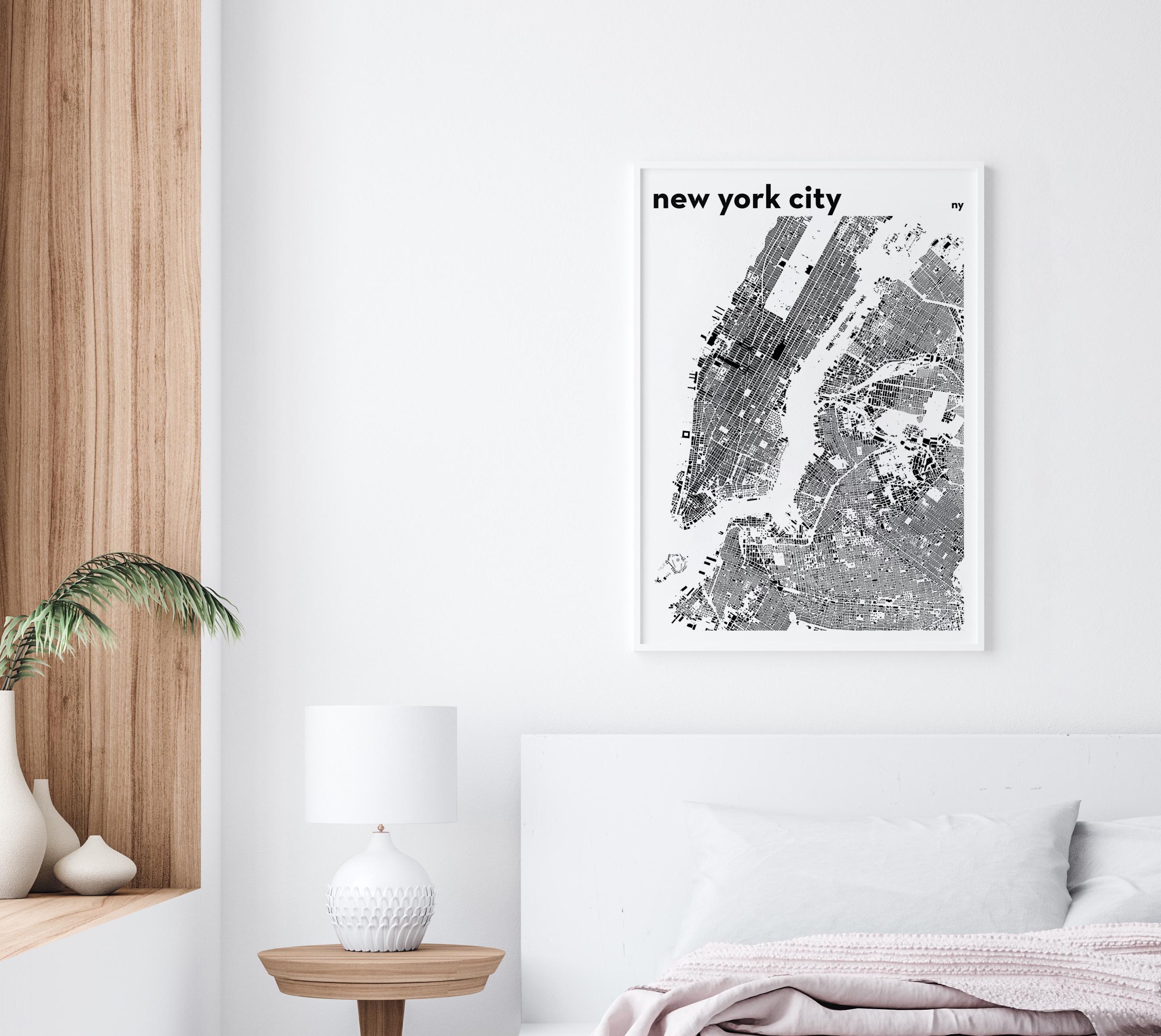 New York City Map, New York City Map Print, Minimalist City Map Wall ...
