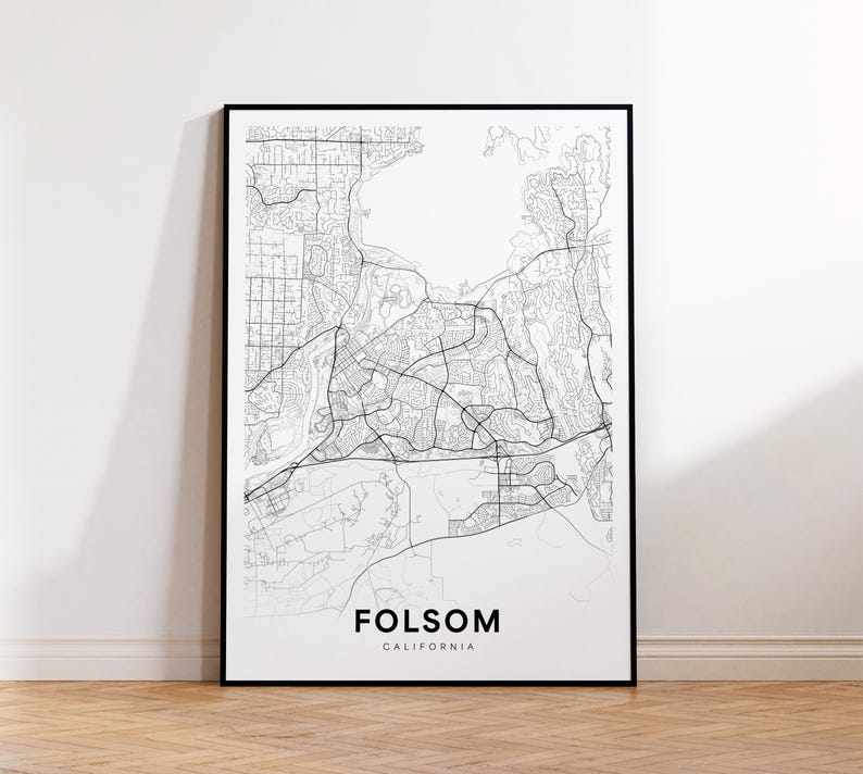 Folsom City Map Print, Folsom Street Map Poster, California Map Art ...