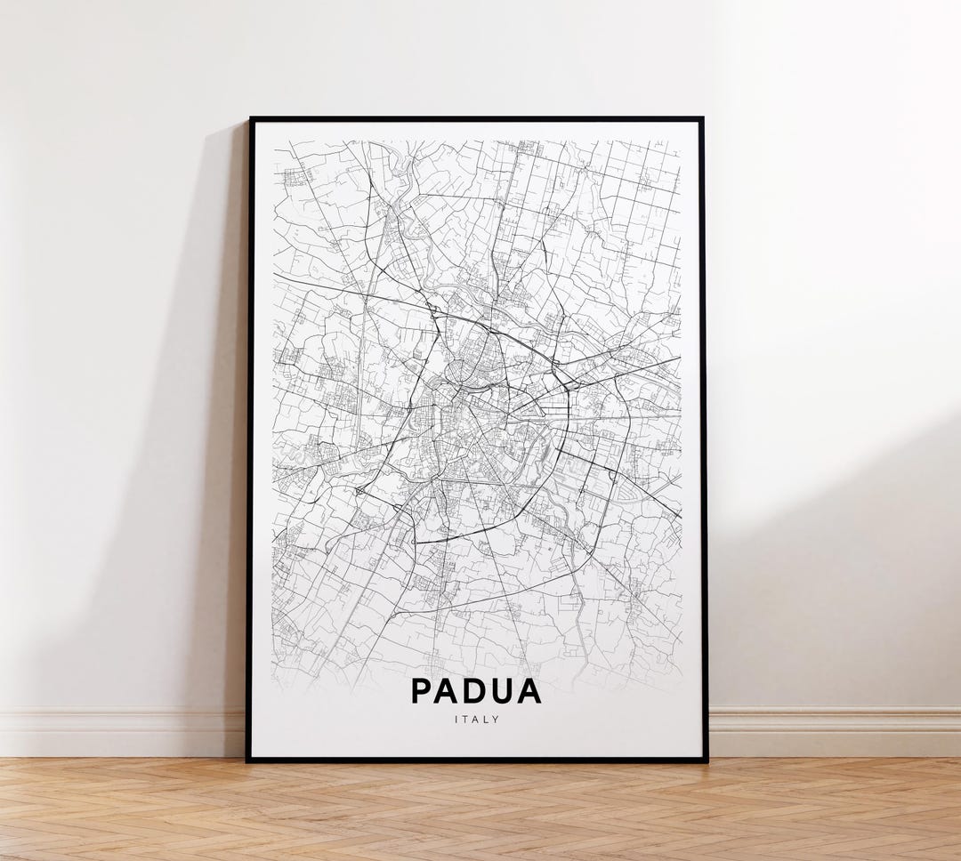 Padua City Map, Padua Street Map, Padua Italy Modern Map Print, City ...