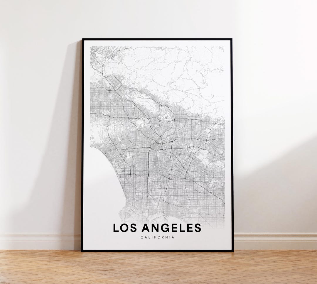 Greater Los Angeles Area Map, LA City Map Poster, California Map ...