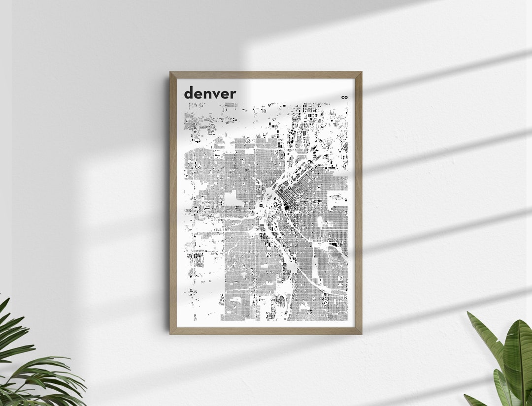 Denver City Map, Denver Co Minimalist City Map, Printable Gift for ...