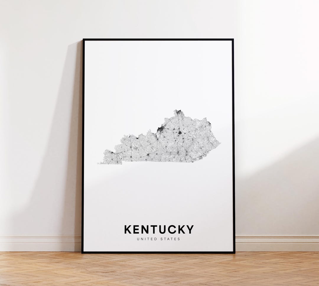 Kentucky State Map Print, Kentucky Map Poster, Printable Map of ...