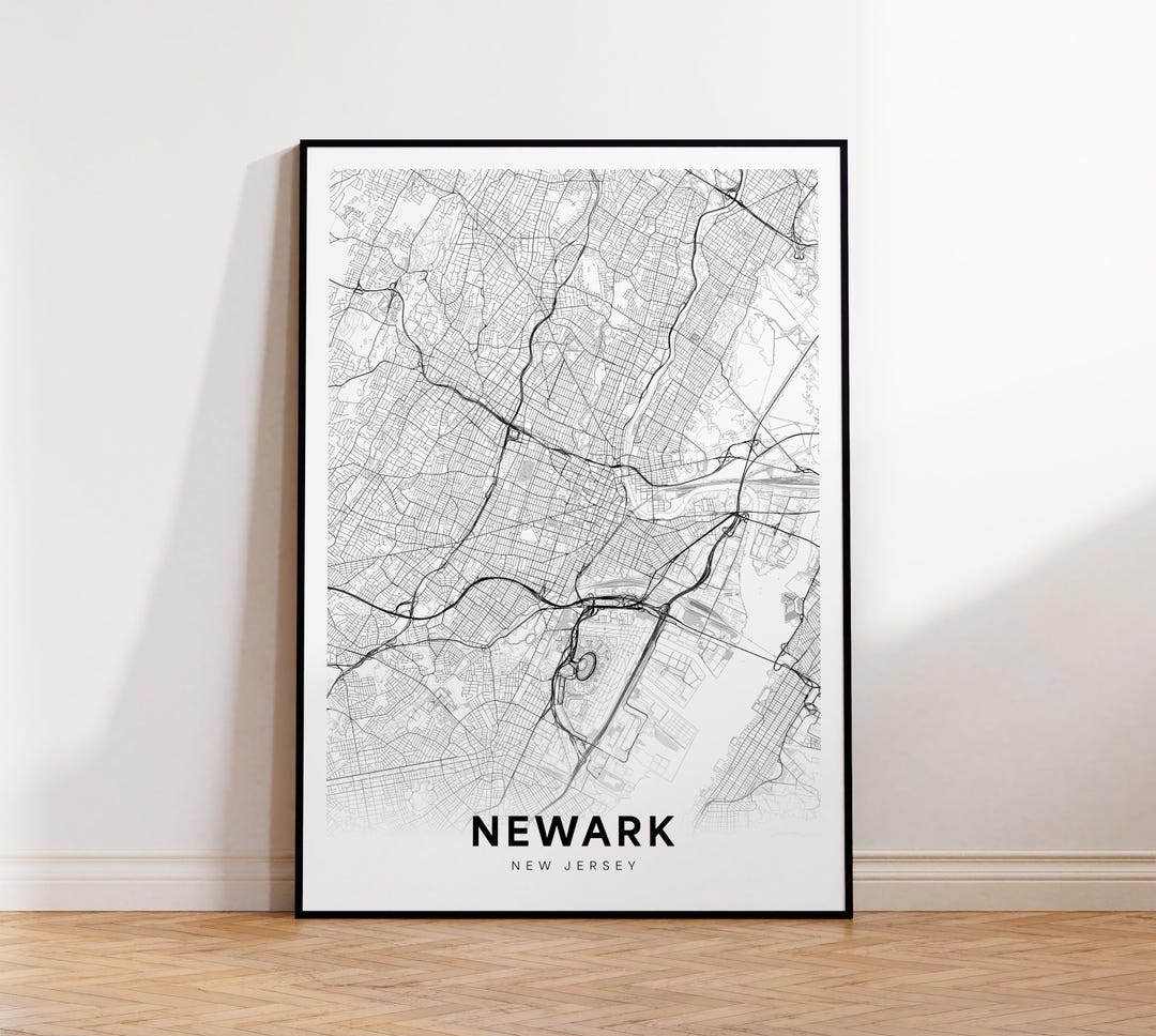 Newark City Map Poster, Newark NJ Street Map, New Jersey City Map Print ...