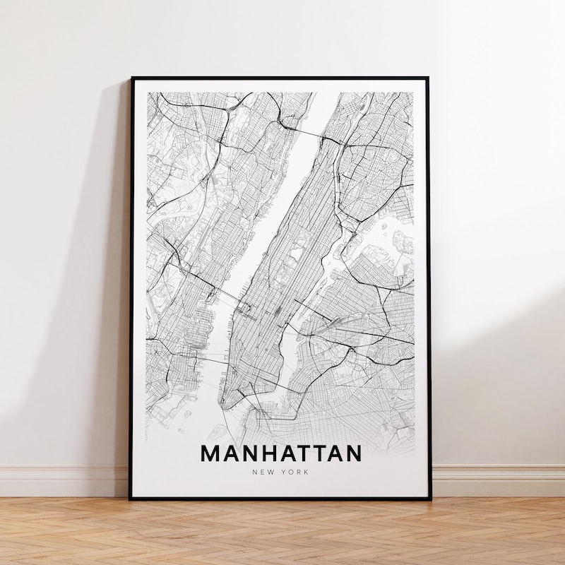 Manhattan Map - Etsy