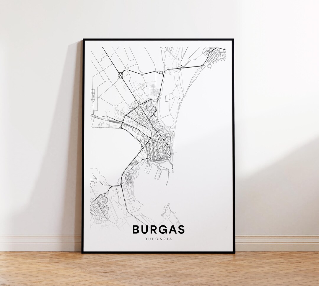Burgas Map Print, Burgas City Map Poster, Street Map Art, Modern Wall ...